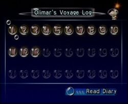 Olimar's voyage log menu - Pikipedia, the Pikmin wiki