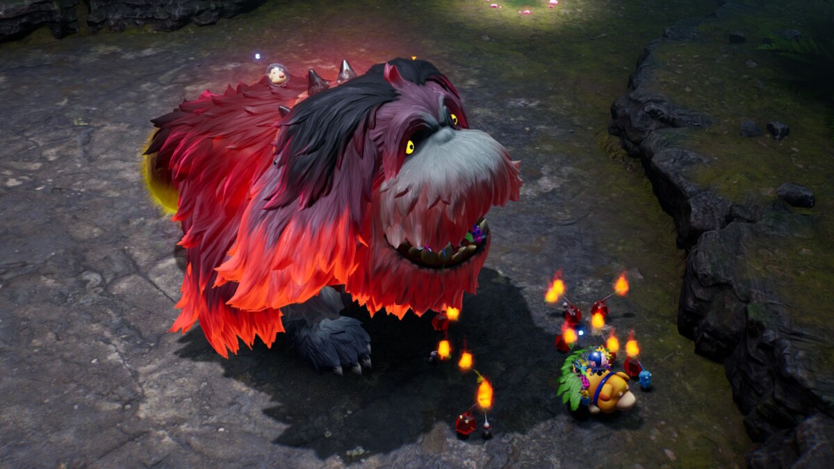 File:Ancient Sirehound fire phase eating Pikmin.jpg - Pikipedia, the ...